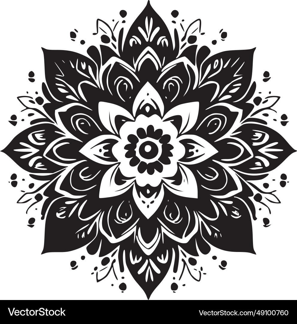 Mandala - minimalist and simple silhouette Vector Image