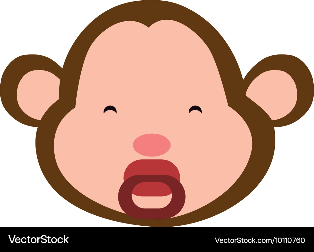 Monkey cute animal little icon graphic Royalty Free Vector