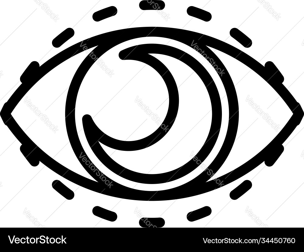 Moon eye icon outline style Royalty Free Vector Image