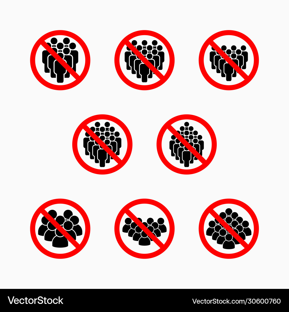 No crowd people icon do not crowd prohibit Vector Image