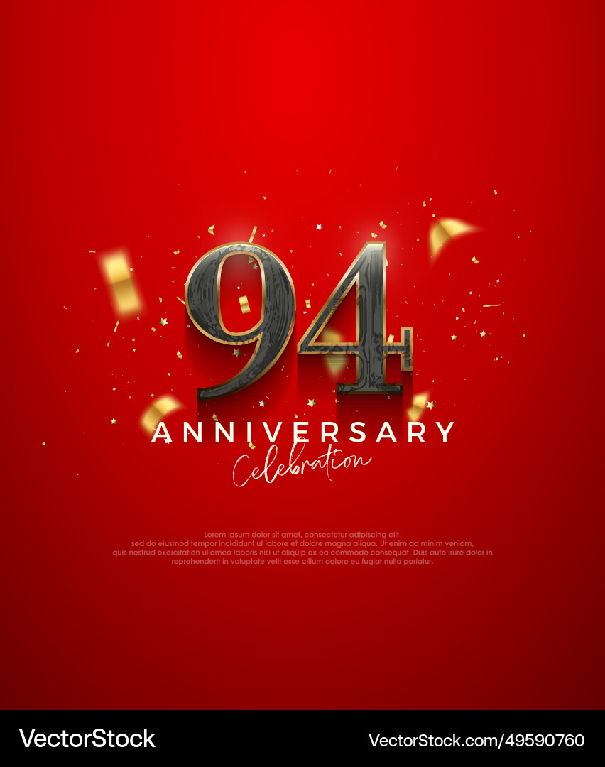 Premium design for the 94th anniversary Royalty Free Vector