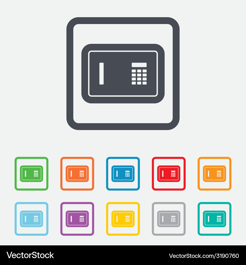 Safe sign icon deposit lock symbol Royalty Free Vector Image
