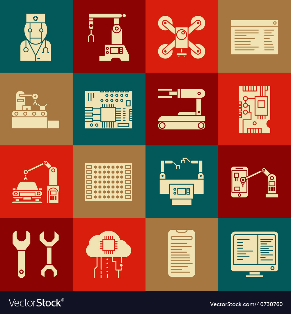 Set Computer Monitor Screen Electronic Computer Vector Image 9826