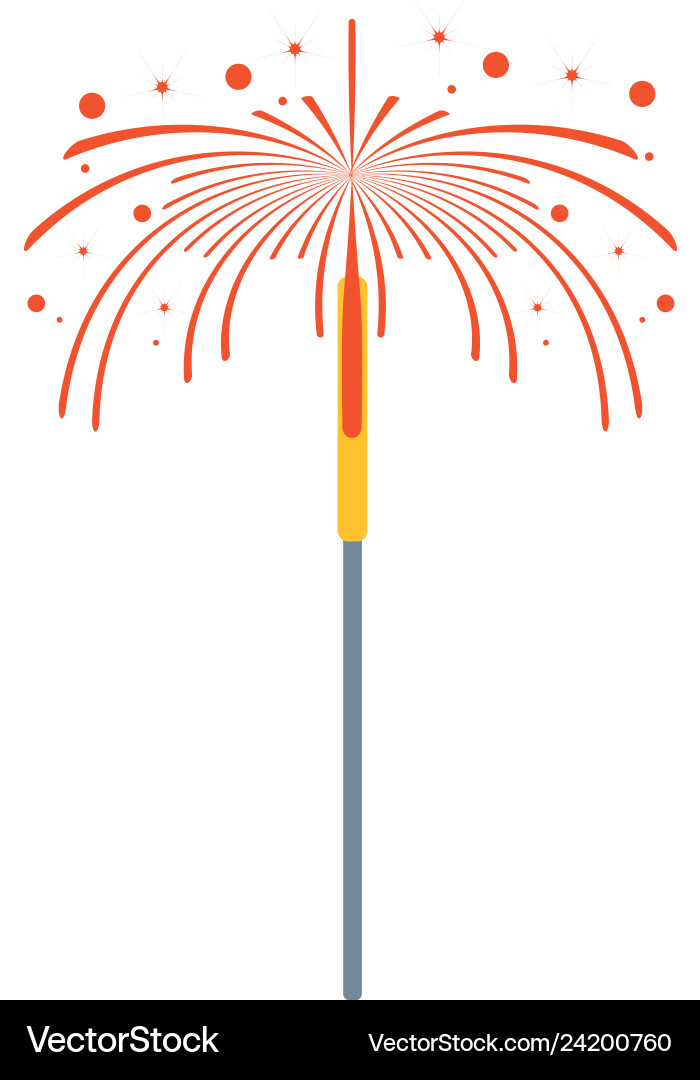 Splash of fireworks with stick Royalty Free Vector Image