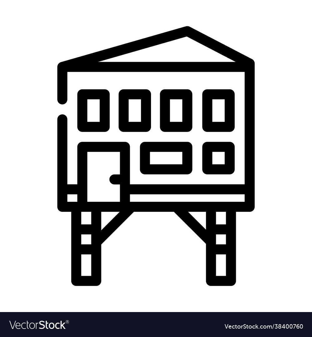 Stilt house line icon Royalty Free Vector Image Stilt house line icon Royalty Free Vector Image