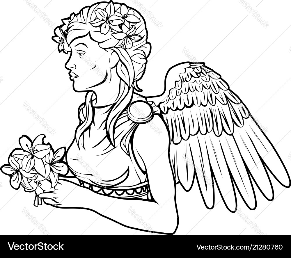 Stylized angel woman Royalty Free Vector Image
