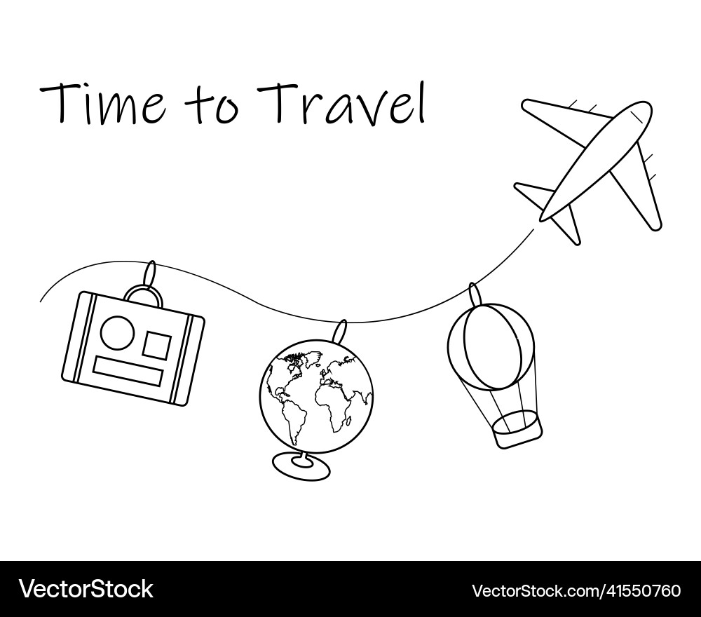Time to travel 1 Royalty Free Vector Image - VectorStock