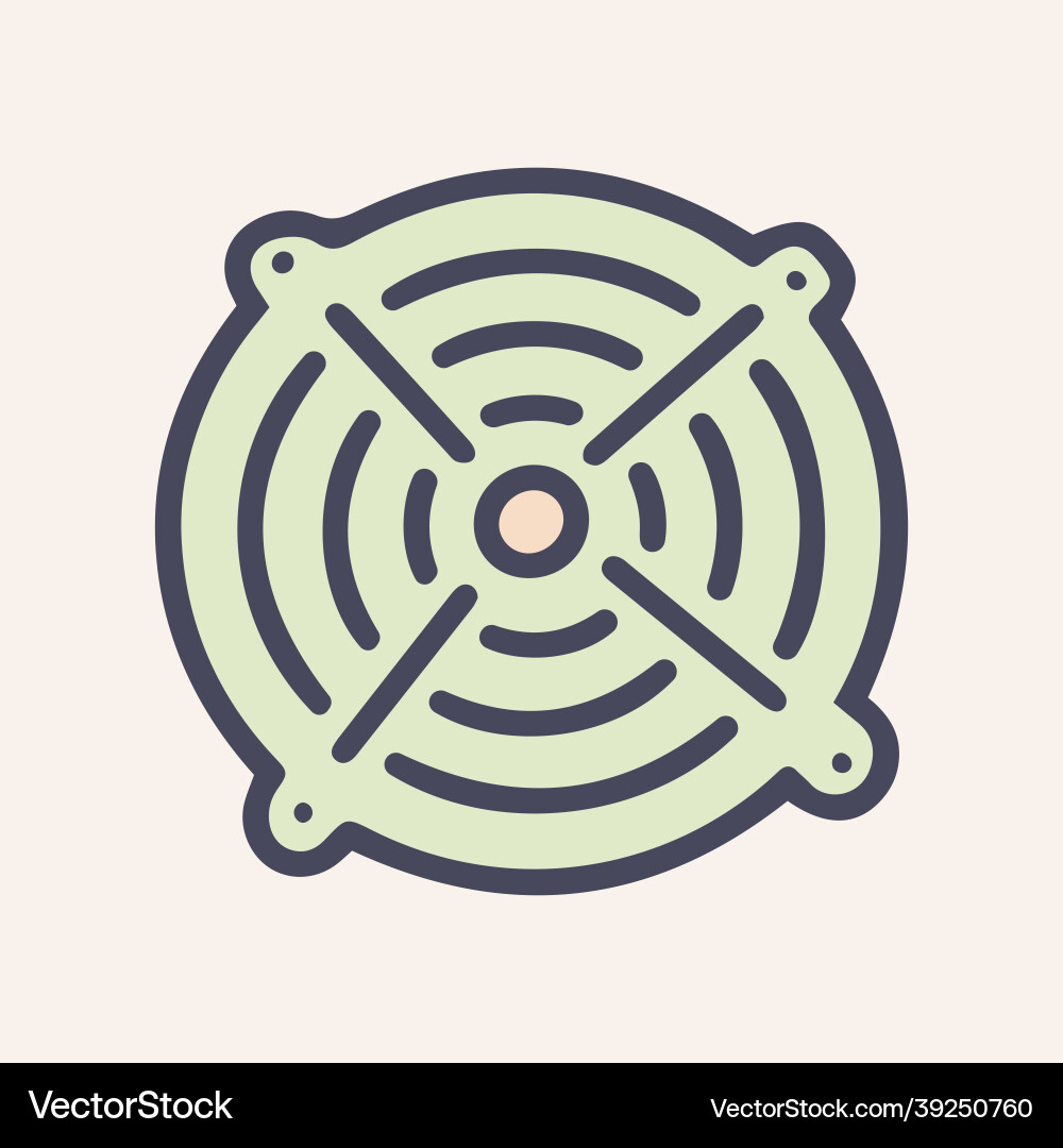 Ventilation grill color doodle simple icon Vector Image