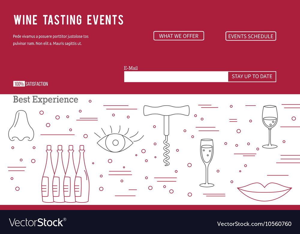 Website landing page template for wine industry Vector Image
