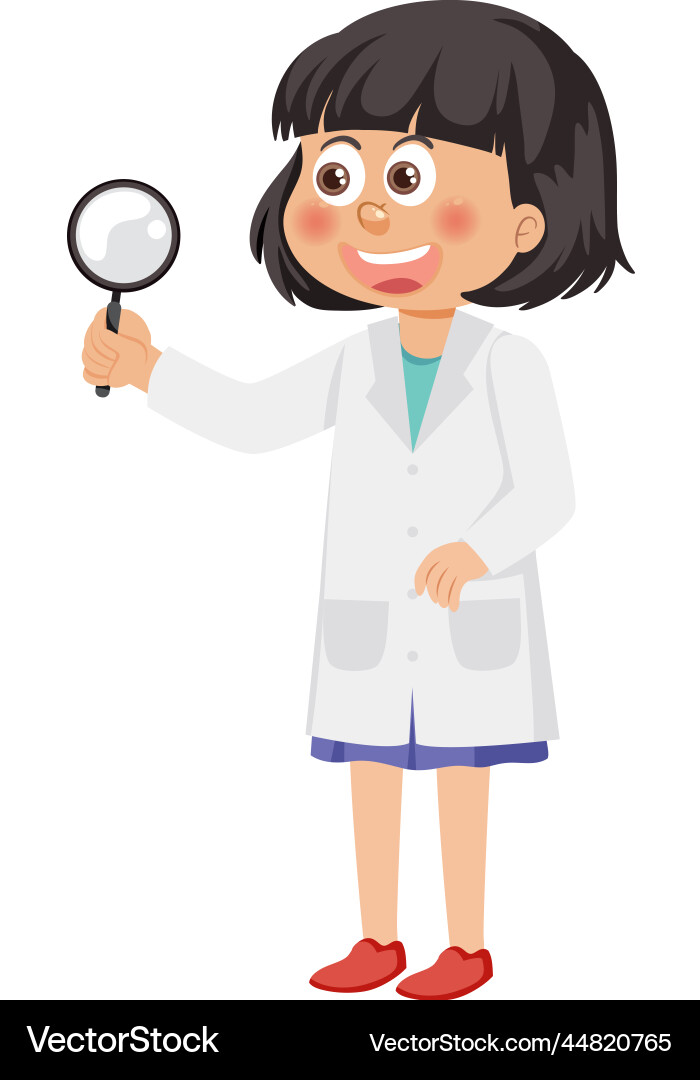 A girl wearing science gown Royalty Free Vector Image