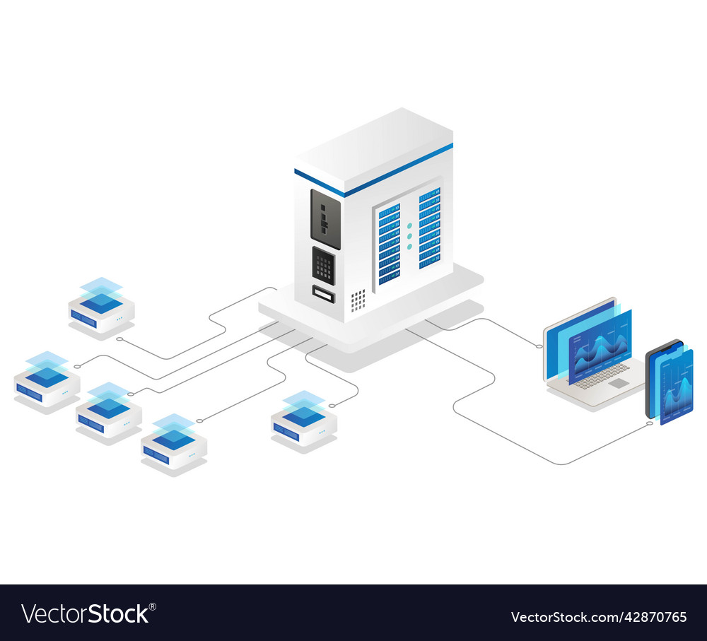 Analysis server network Royalty Free Vector Image