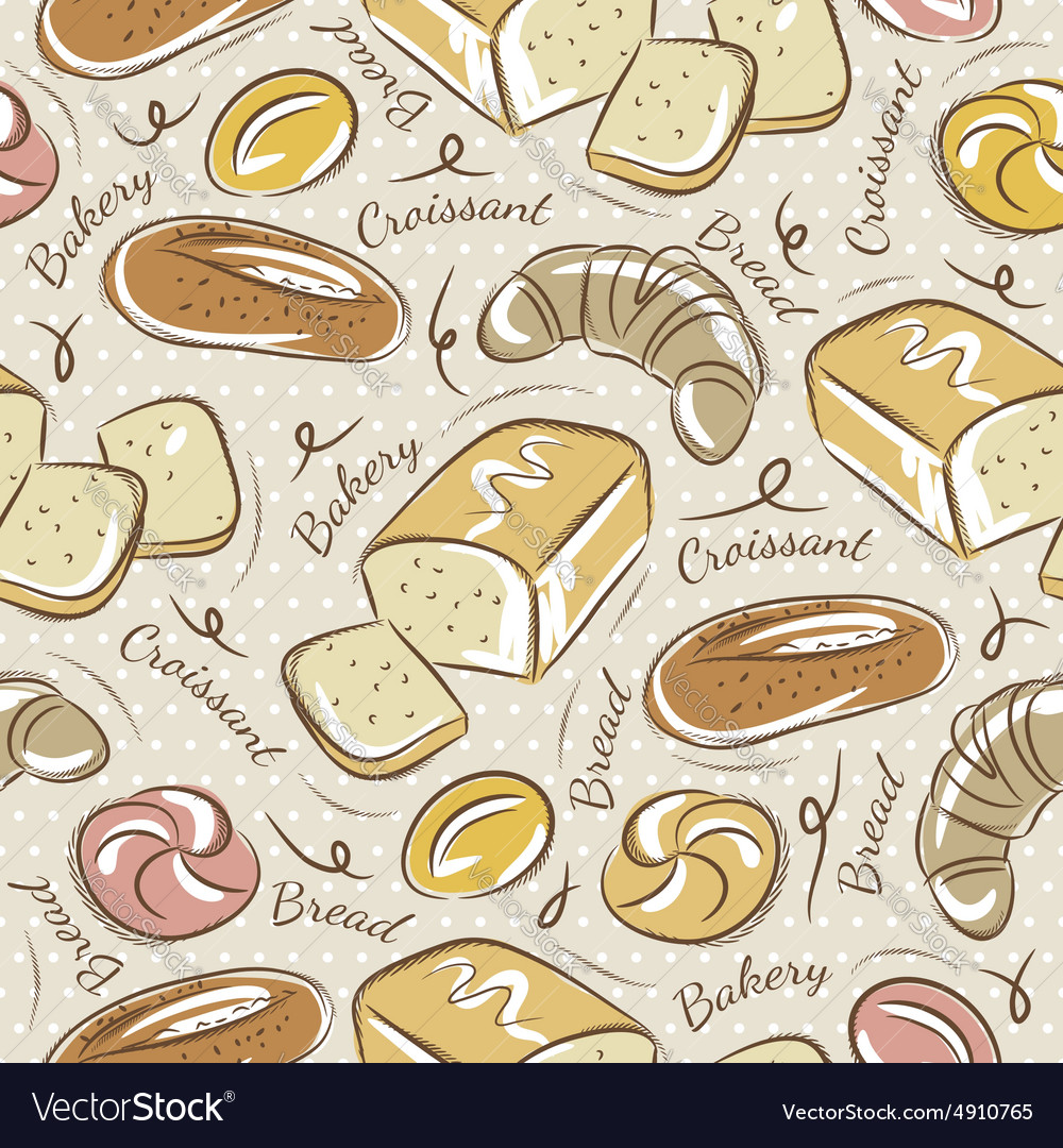 Bread pattern Royalty Free Vector Image - VectorStock