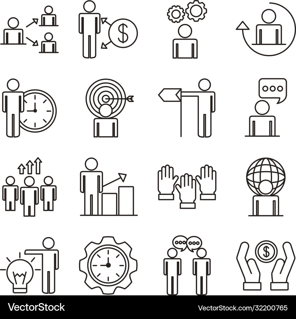 Bundle business people avatars set icons Vector Image