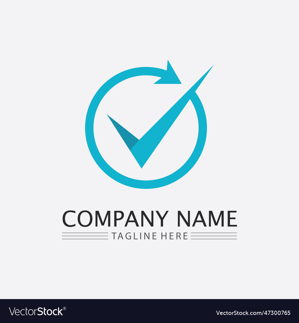 Checklist check mark logo or icon tick symbol Vector Image