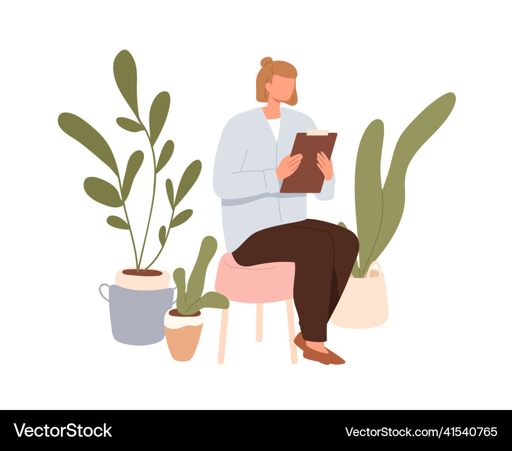 Employee reading document on clipboard woman Vector Image