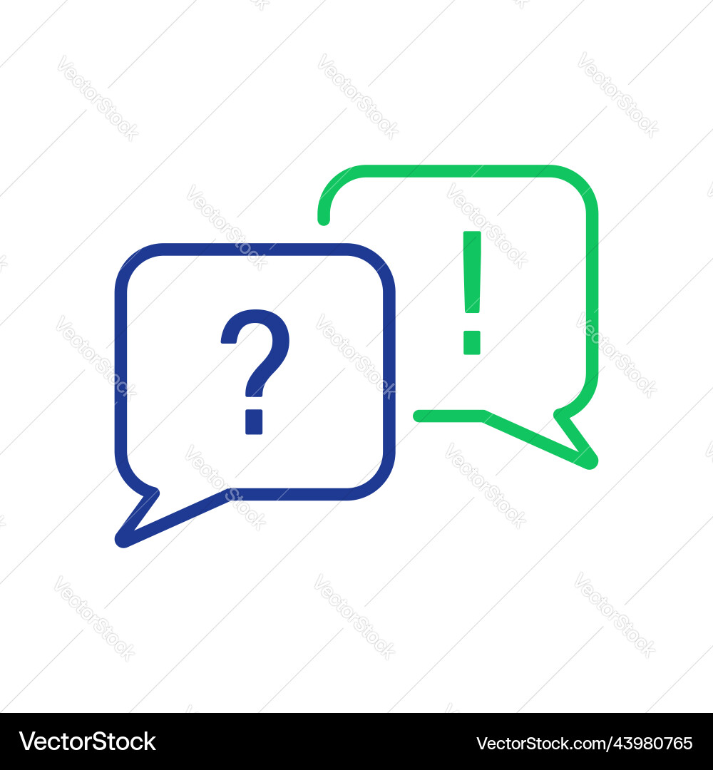 Exclamation mark and question mark on speech Vector Image