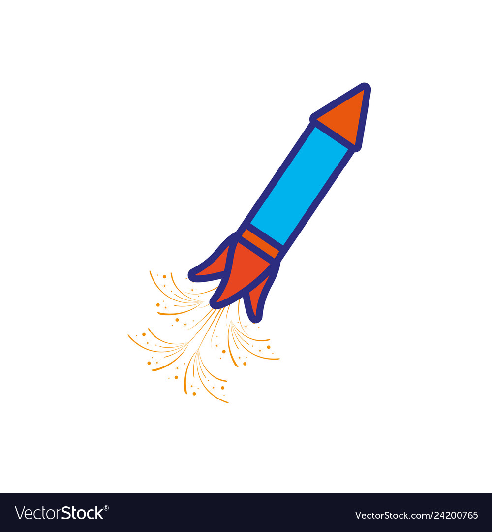 Firework rocket isolated icon Royalty Free Vector Image