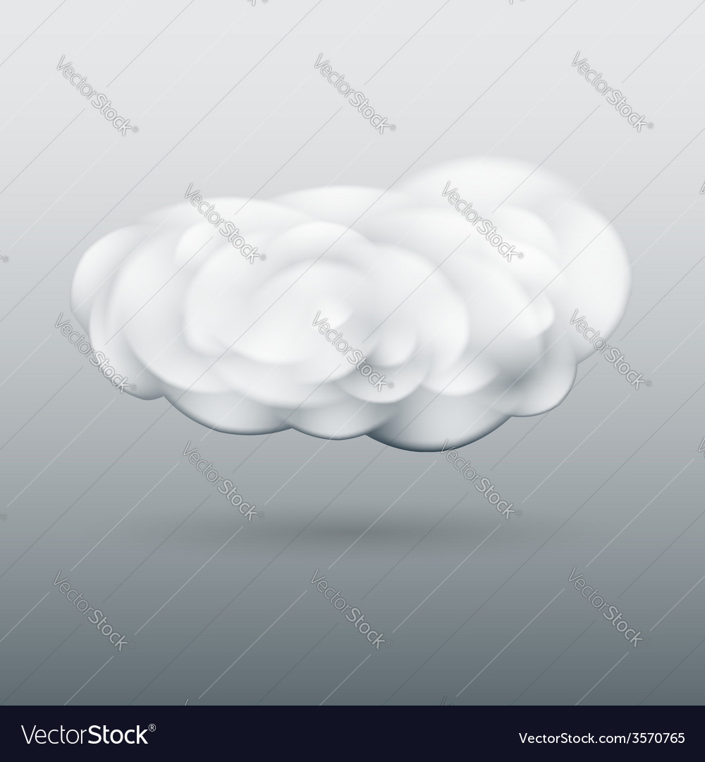 Fluffy cloud with shadow Royalty Free Vector Image