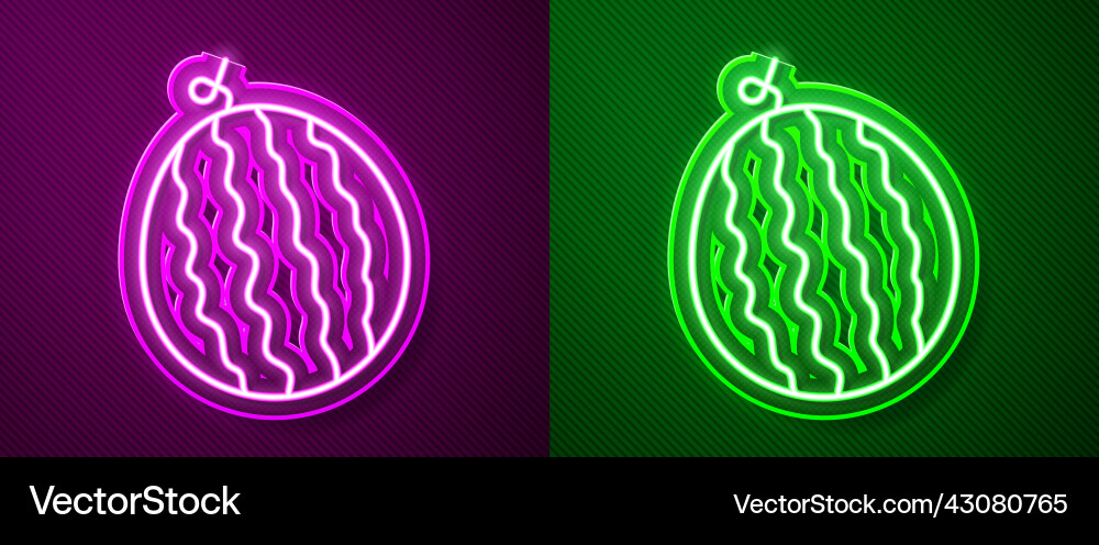 Glowing neon line watermelon icon isolated Vector Image