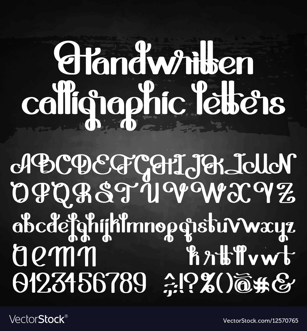 Handwritten calligraphic script Royalty Free Vector Image