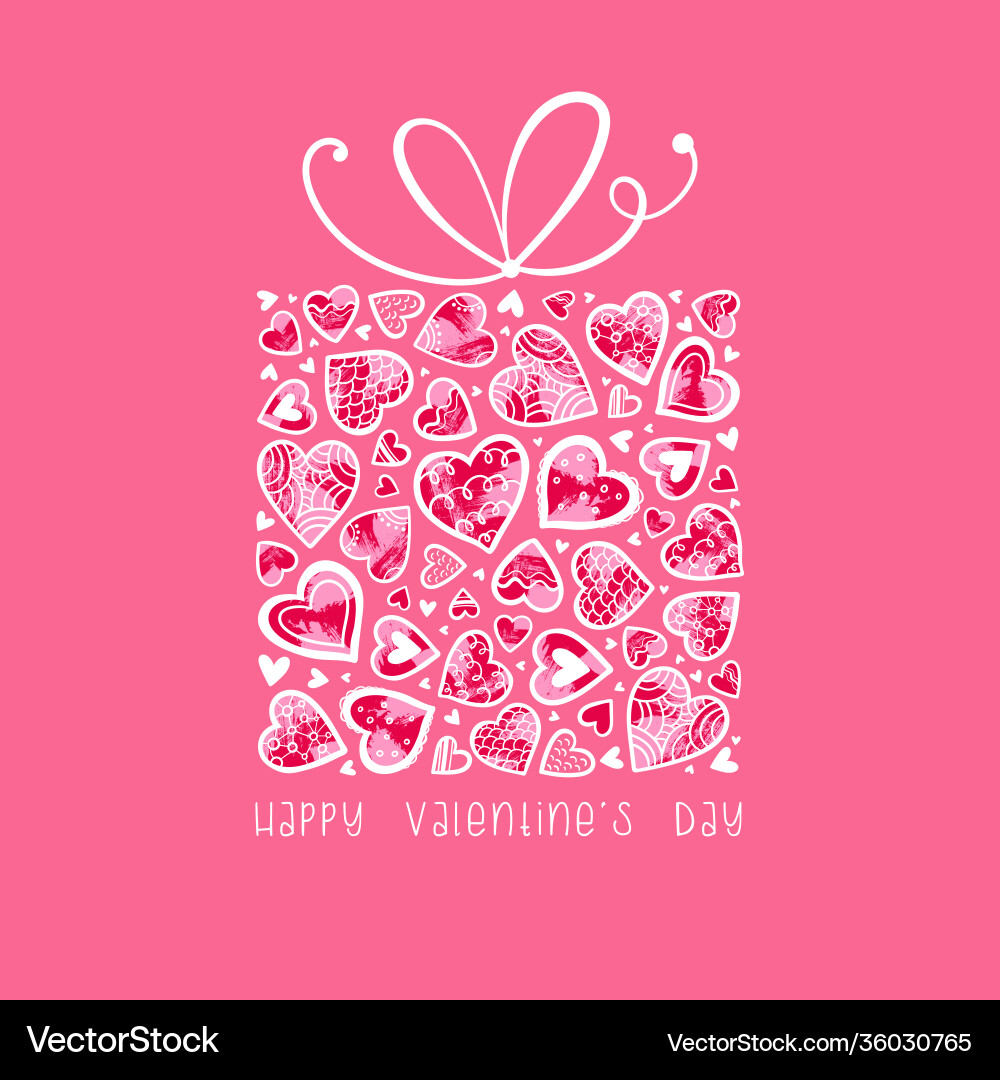 Lovely hand drawn valentines day design hand Vector Image