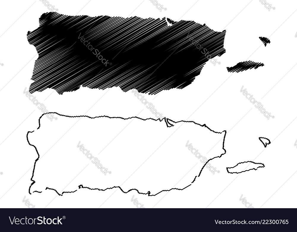 Puerto rico map Royalty Free Vector Image - VectorStock