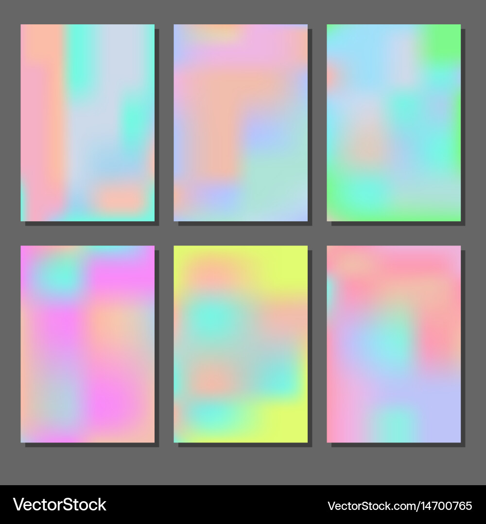 Set of holographic backgrounds Royalty Free Vector Image