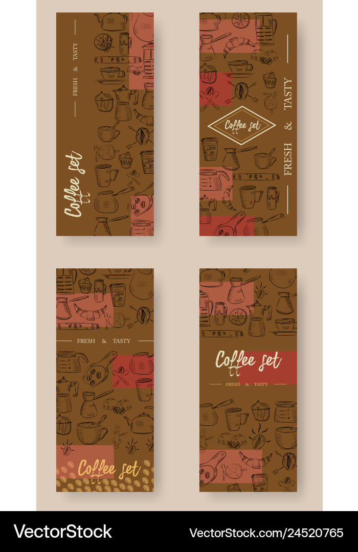 Set of vertical banners with graphic design Vector Image