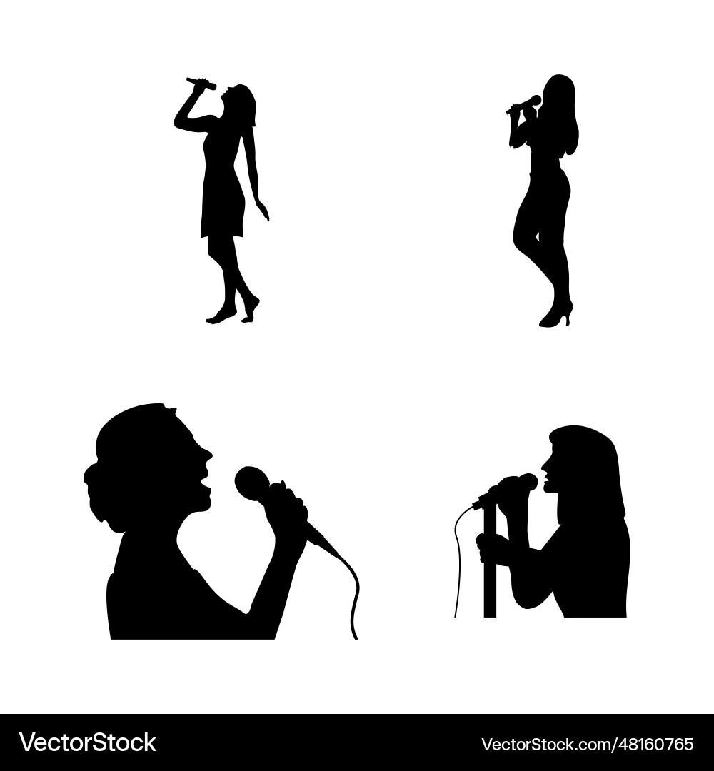 Singing woman icon holding mix Royalty Free Vector Image