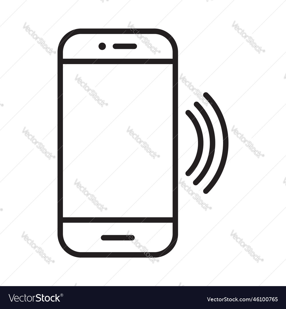 Smartphone line icon black mobile phone icon Vector Image Smartphone line icon black mobile phone icon Vector Image