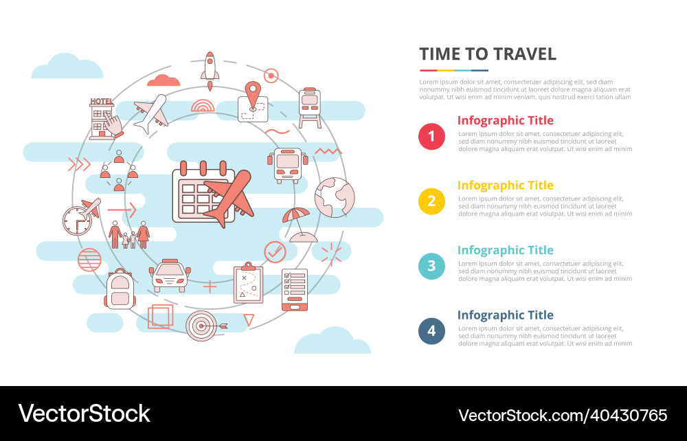 Time to travel concept for infographic template Vector Image