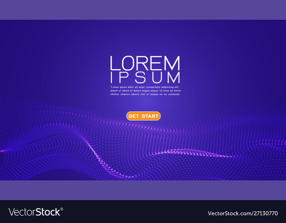 Abstract dynamic flowing wave for landing page Vector Image
