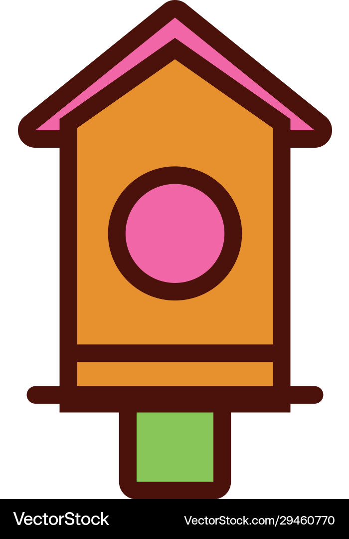 Bird house wooden flat style Royalty Free Vector Image