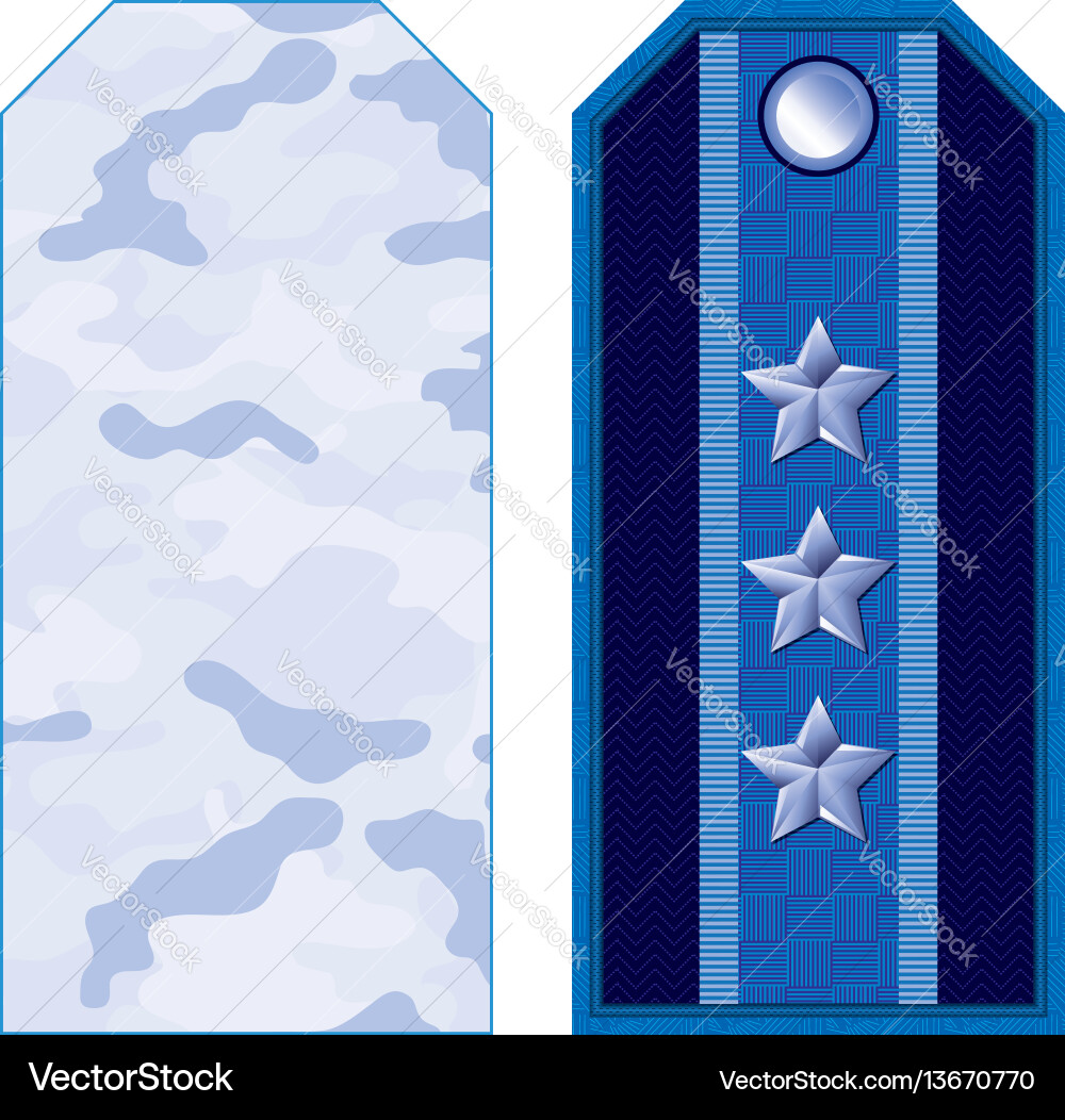 Blue military shoulder straps Royalty Free Vector Image