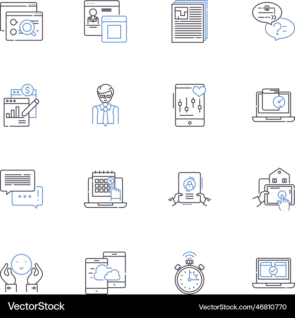 Governance line icons collection authority Vector Image
