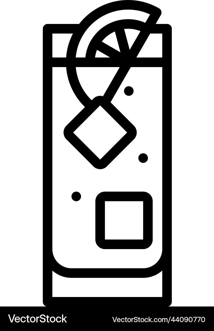 Highball cocktail icon alcoholic mixed drink Vector Image
