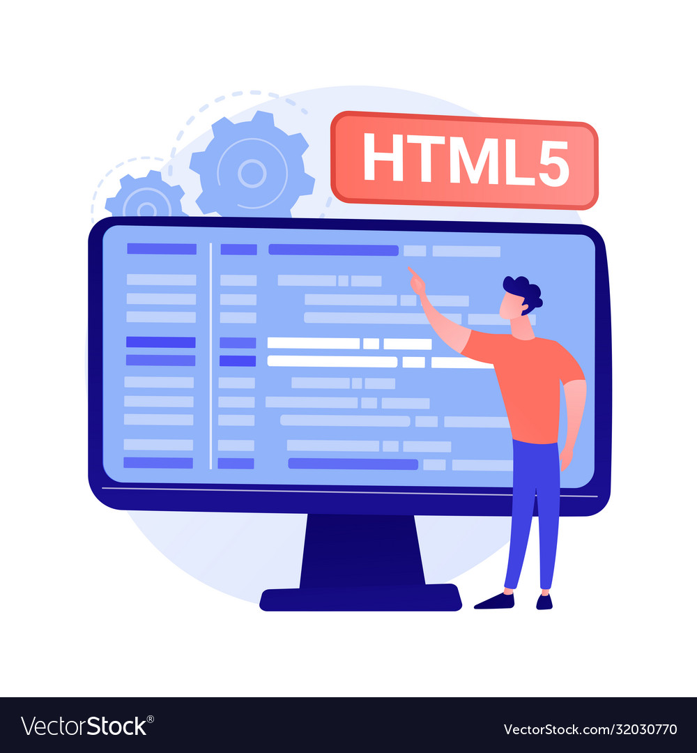 Html5 programming concept metaphor Royalty Free Vector Image