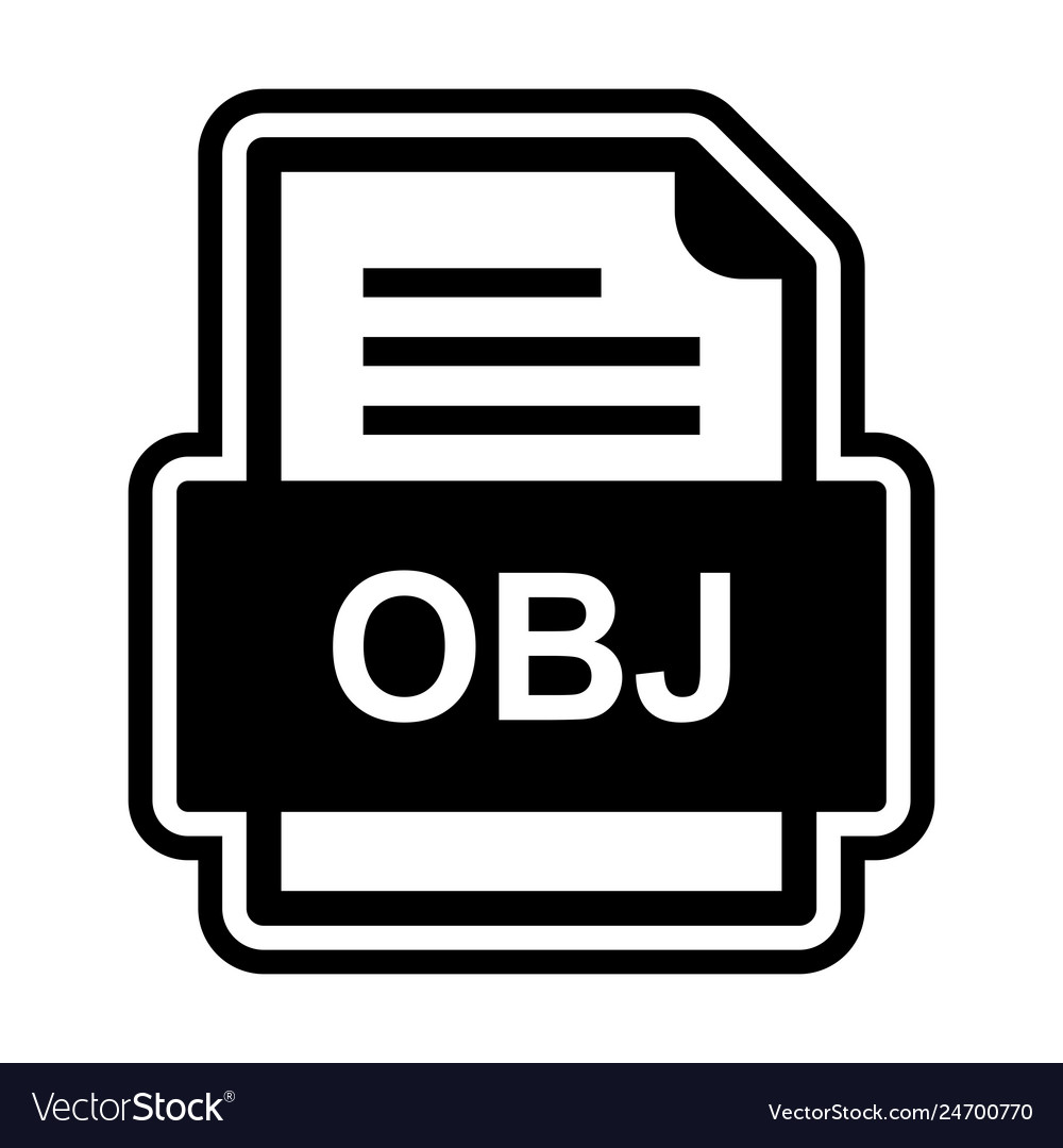 Obj file document icon Royalty Free Vector Image