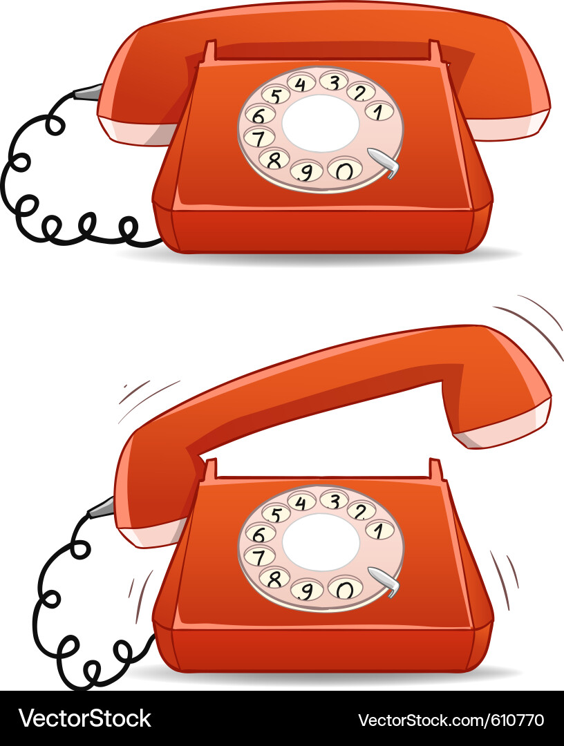 Old-fashion phone Royalty Free Vector Image - VectorStock