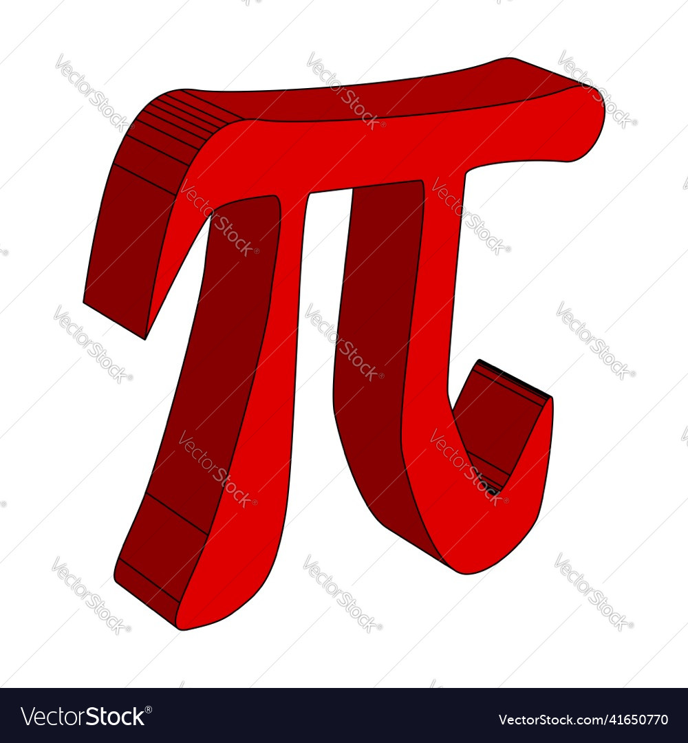 Pi The Constant In 3d Royalty Free Vector Image
