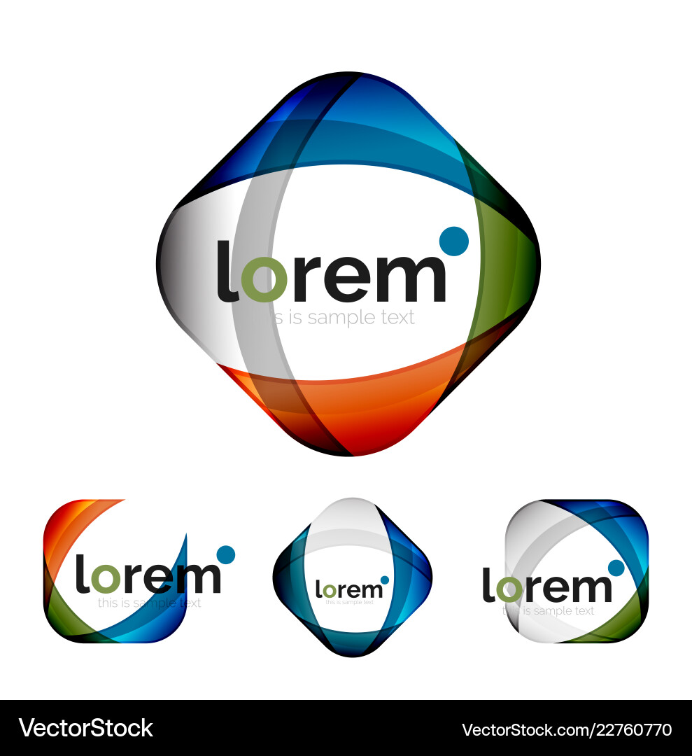 Set of geometric shape convergence logo design Vector Image