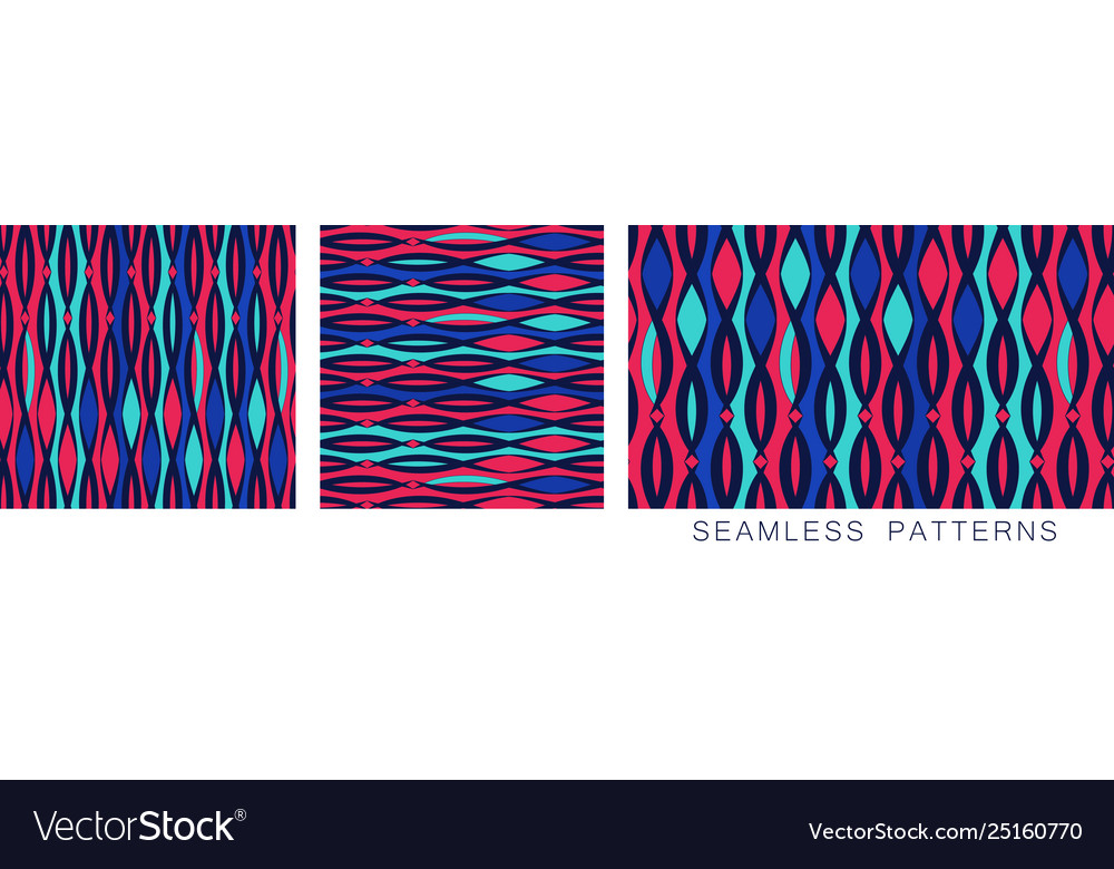 Set seamless patterns endless textures Royalty Free Vector