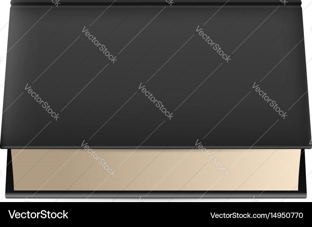 Thick book in black cover isolated on white Vector Image