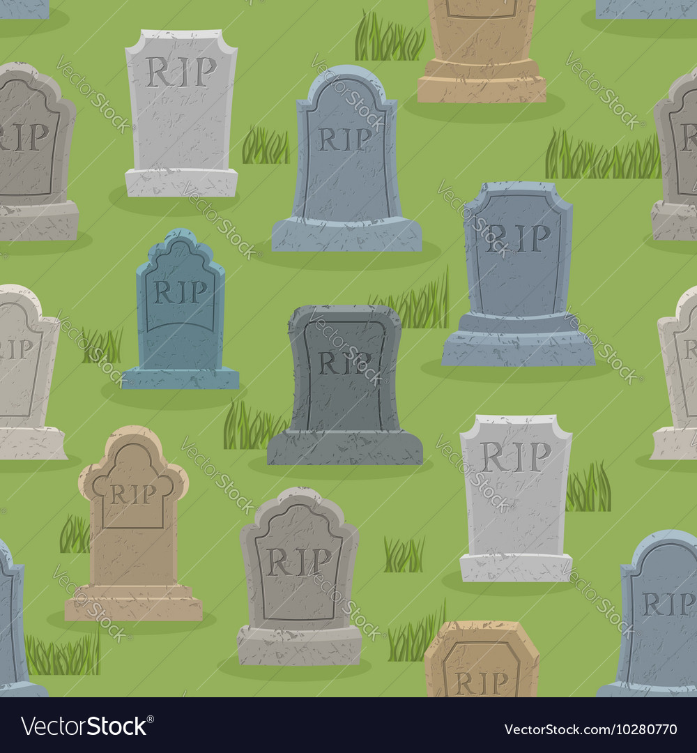 Tomb seamless pattern Old gravestone ornament Vector Image