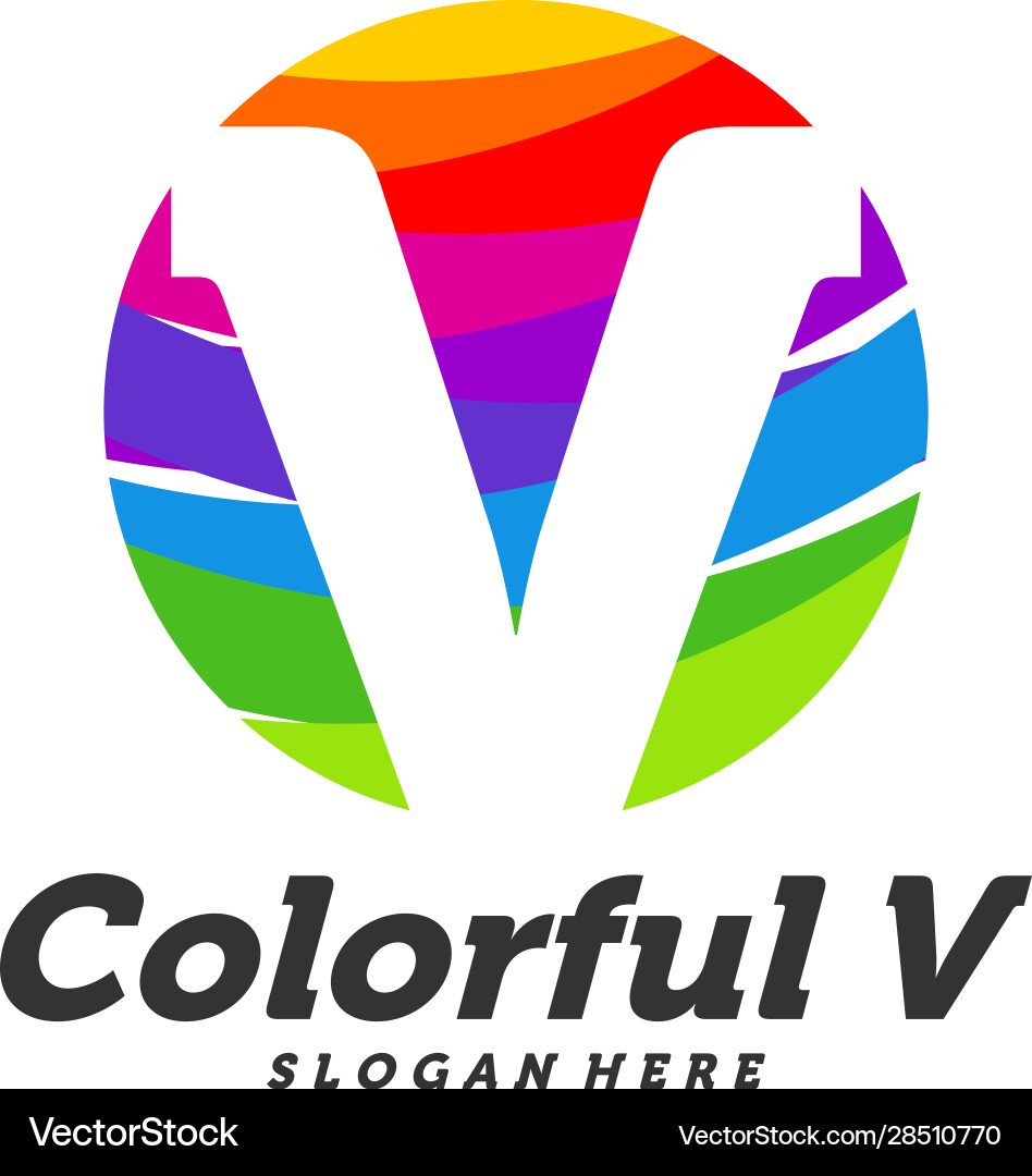 V letter colorful logo design concept Royalty Free Vector