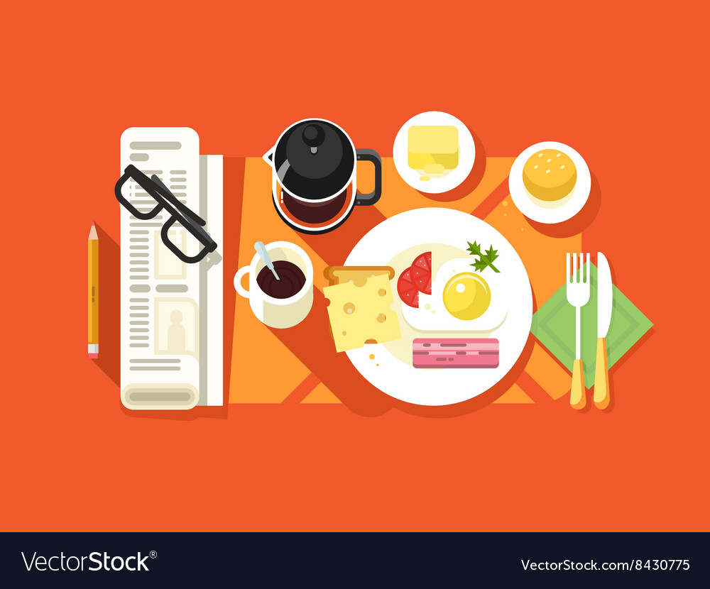 Breakfast design flat Royalty Free Vector Image