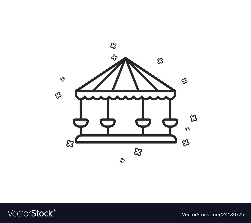 Carousels line icon amusement park sign geometric Vector Image