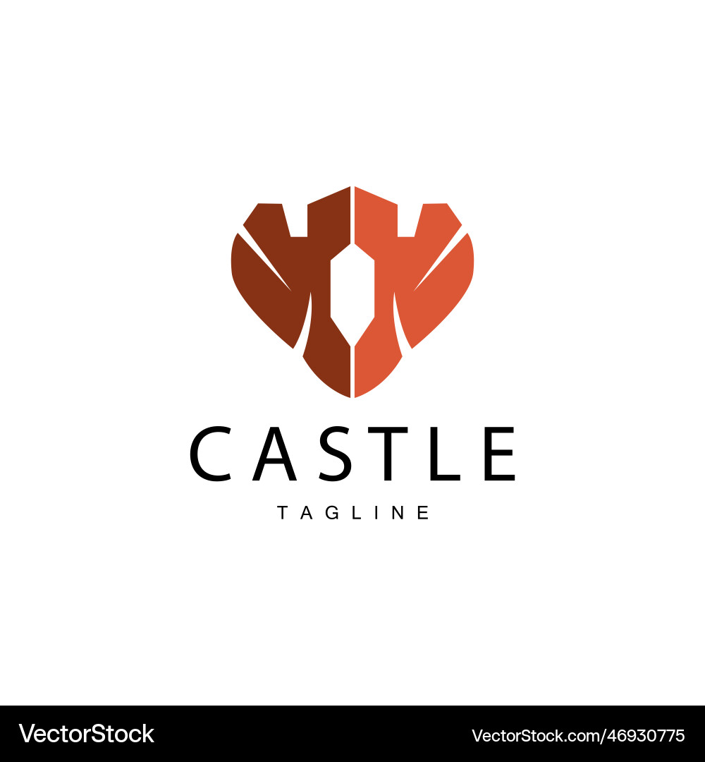 Castle logo elegant luxury simple design royal Vector Image