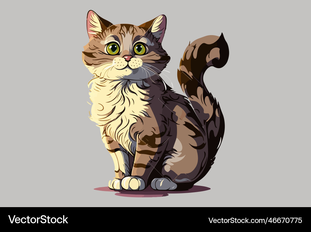 Cat full body character cartoon Royalty Free Vector Image