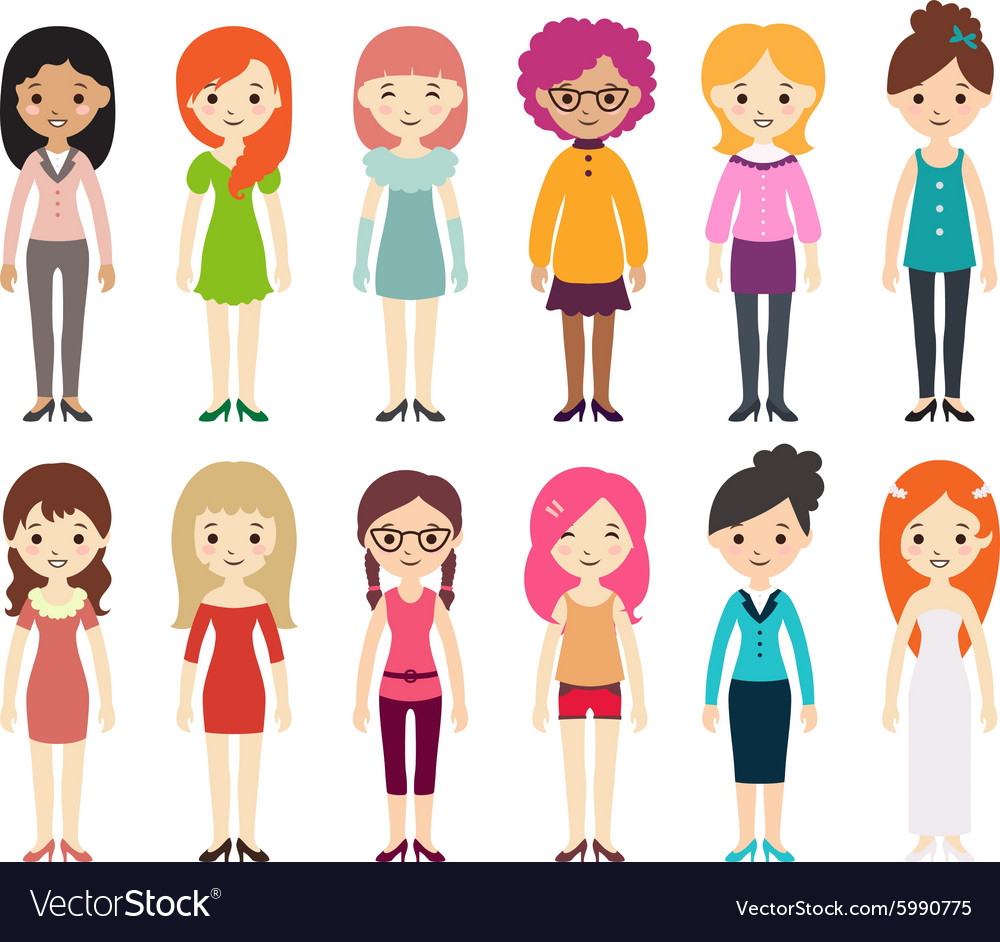 Collection of different women Royalty Free Vector Image